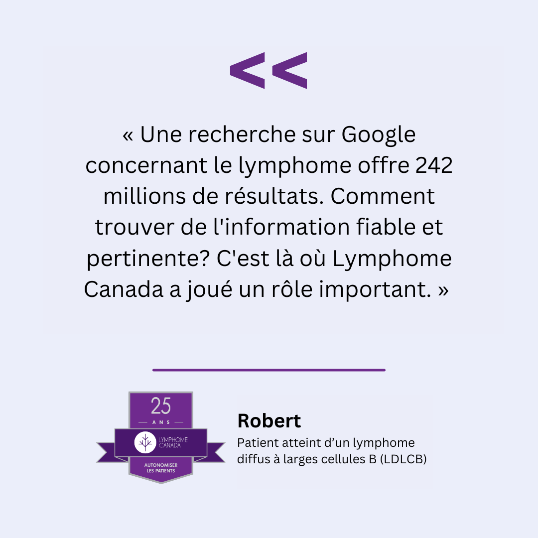 Témoignages de patients - Témoignage de Robert - Lymphoma Canada
